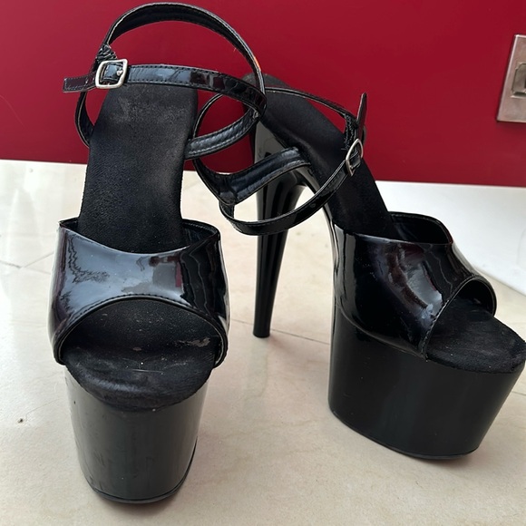 Pleaser | Shoes | Adore 79 Black Strappy Pleasers | Poshmark